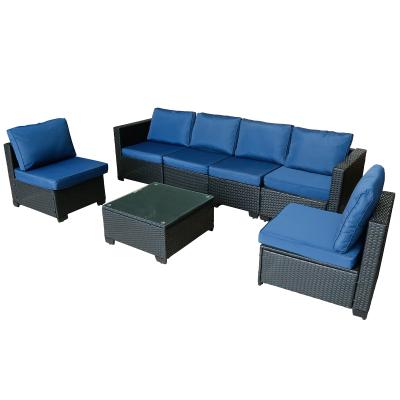 China 5-Piece Outdoor Rattan Sofa Set with Table Waterproof UV Resistant for sale