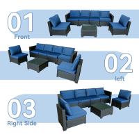 China Outdoor Rattan Sofa Table Set with Steel Frame 120x60cm for sale
