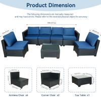 China Outdoor Rattan Sofa Table Set with Steel Frame 120x60cm for sale