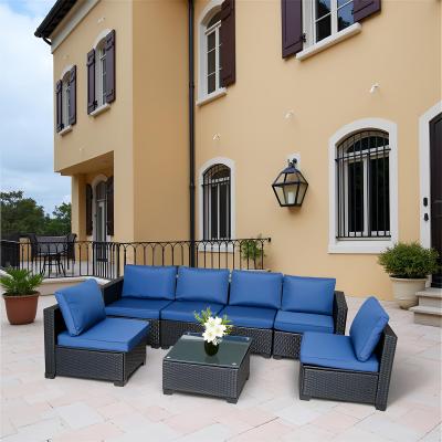 China 5-Piece Outdoor Rattan Sofa Table Sets with Weather-Resistant Material for sale
