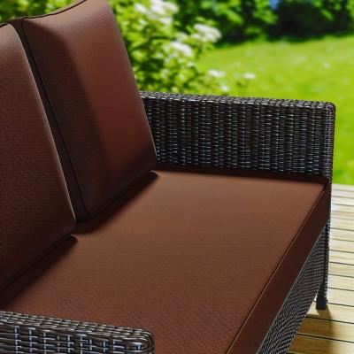 China 5-Piece Brown Outdoor Rattan Sofa Set with Table Weatherproof for sale