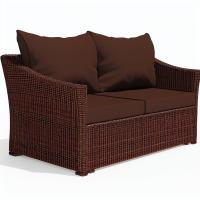 China 5-Piece Brown Outdoor Rattan Sofa Set with Table Weatherproof for sale