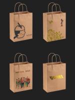 China Printed Art Paper Shopping Bag Small Brown Recyclable for sale