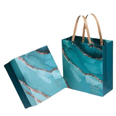 China Blue Art Paper Paperboard Gift Boxes Custom With Rigid Lid And Base for sale
