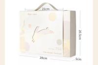China Orange Coated Paper Foldable Gift Boxes With Ribbon Inserter Food Packaging for sale
