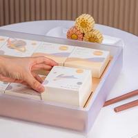 China Orange Coated Paper Foldable Gift Boxes With Ribbon Inserter Food Packaging for sale