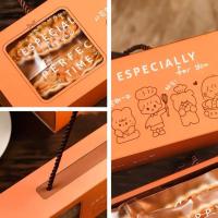 China Orange Art Paper Foldable Gift Boxes With Ribbon Paper Inserter  For Food Packaging for sale