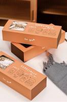 China Orange Art Paper Foldable Gift Boxes With Ribbon Paper Inserter  For Food Packaging for sale