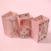 China Pink Art Paper Foldable Gift Boxes With Ribbon Drawer Shape Spot UV for sale
