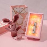 China Pink Art Paper Foldable Gift Boxes With Ribbon Drawer Shape Spot UV for sale