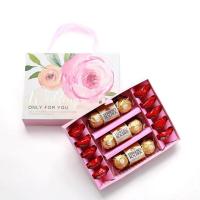 China Pink Art Paper Paperboard Gift Boxes With Ribbon Handle For Jewelry Packaging for sale