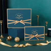 China Green Art Paper Book Cardboard Boxes With Ribbon Magnetic Perfume Gift Packaging for sale