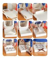 China White Coated Paper Foldable Gift Boxes With Ribbon Plastic Window Food Packaging for sale