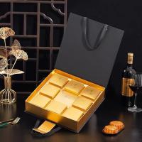 China Black Art Paper Magnetic Closure Gift Box Packaging With Rope Handle Printing Logo for sale