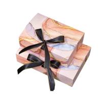 China Colorful Coated Paper Foldable Gift Boxes With Ribbon Printing Logo Apparel Packaging for sale
