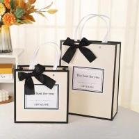 China White Art Printed Paper Shopping Bag With Rope Handle Varnishing for sale