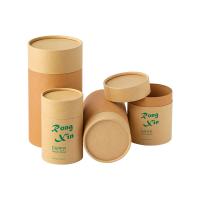 China Brown Kraft Paper Paperboard Gift Boxes Round Tube Cylinder Shape Offset Printing for sale
