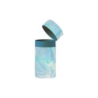 China Blue Art Paper Paperboard Gift Boxes Rolled Edge Round Cylinder For Lipstick Packaging for sale