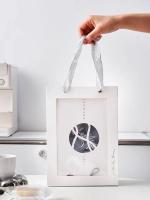 China White Coated Paper Foldable Gift Boxes With Ribbon Handle Recyclable for sale