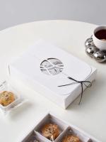 China White Coated Paper Foldable Gift Boxes With Ribbon Handle Recyclable for sale