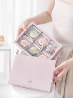 China Purple Art Paper Foldable Gift Boxes With Ribbon Dividers Matt Lamination for sale