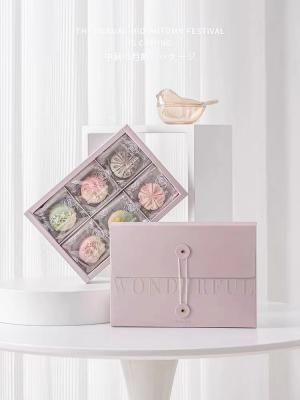 China Purple Art Paper Foldable Gift Boxes With Ribbon Dividers Matt Lamination for sale