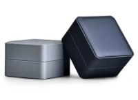 China Black Color PU Leather Paperboard Gift Boxes With Foam Inserter Jewelry Packaging for sale