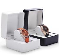 China Black Color PU Leather Paperboard Gift Boxes With Foam Inserter Jewelry Packaging for sale