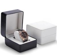 China Black Color PU Leather Paperboard Gift Boxes With Foam Inserter Jewelry Packaging for sale