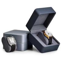China Black Color PU Leather Paperboard Gift Boxes With Foam Inserter Jewelry Packaging for sale