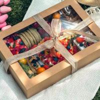 China Brown Color Kraft Paper E Flute Corrugated Box With Transparent Window Food Packaging for sale