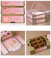 China Recyclable Pink E Flute Corrugated Box Foil Hot Stamping Logo Fruit Packaging for sale