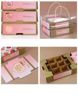 China Recyclable Pink E Flute Corrugated Box Foil Hot Stamping Logo Fruit Packaging for sale