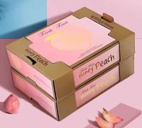 China Recyclable Pink E Flute Corrugated Box Foil Hot Stamping Logo Fruit Packaging for sale