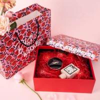 China Red Art Paper Paperboard Gift Boxes Lid And Based Shape For Perfume Cosmetic Packaging for sale