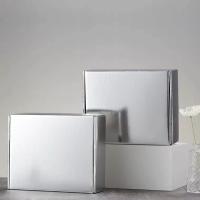 China Silver Color E Flute Corrugated Box With Embossing Logo Mail Shipping Gift Packaging for sale