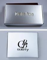 China Silver Color E Flute Corrugated Box With Embossing Logo Mail Shipping Gift Packaging for sale