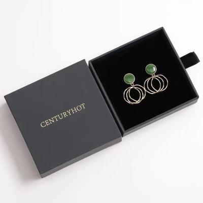 China Black Color Art Paper Paperboard Gift Boxes With Handle  EVA Inserter Jewelry Packaging for sale