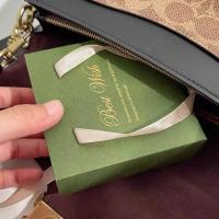 China Green Color Art Paper Paperboard Gift Boxes With Ribbon Handle EVA Inserter Jewelry Packaging for sale