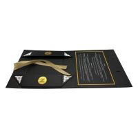China Handmade Black Magnetic Closure Gift Box Magnetic Ribbon Gift Box Matt Black for sale