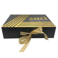 China Handmade Black Magnetic Closure Gift Box Magnetic Ribbon Gift Box Matt Black for sale