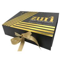 China Handmade Black Magnetic Closure Gift Box Magnetic Ribbon Gift Box Matt Black for sale