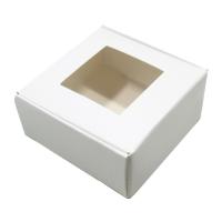 China 8X8X4cm Kraft Gift Box With Window , Personalised Wedding Favour Boxes Foldable for sale