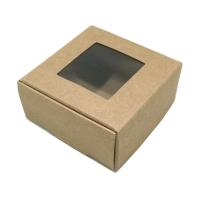 China 8X8X4cm Kraft Gift Box With Window , Personalised Wedding Favour Boxes Foldable for sale