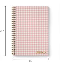China A5 Pink Checkerboard Hardcover Lined Notebook , Bamboo Paper Notebook For Students for sale