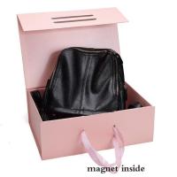 China ISO9000 Folding Magnetic Flap Box Pink Decorative For Clothing for sale