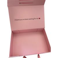 China ISO9000 Folding Magnetic Flap Box Pink Decorative For Clothing for sale