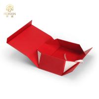 China Red Paperboard Foldable Gift Boxes With Ribbon Gift Packaging for sale