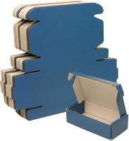 China 6 Inch E Flute Corrugated Box , Easy Fold Mailer Boxes Blue For Mail Shipping for sale