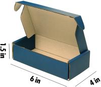 China 6 Inch E Flute Corrugated Box , Easy Fold Mailer Boxes Blue For Mail Shipping for sale
